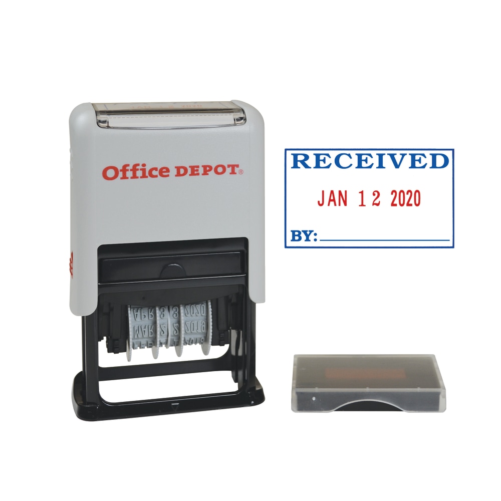 Received Date Stamp Dater, Self-Inking With Extra Pad, 1" x 1-3/4 ...