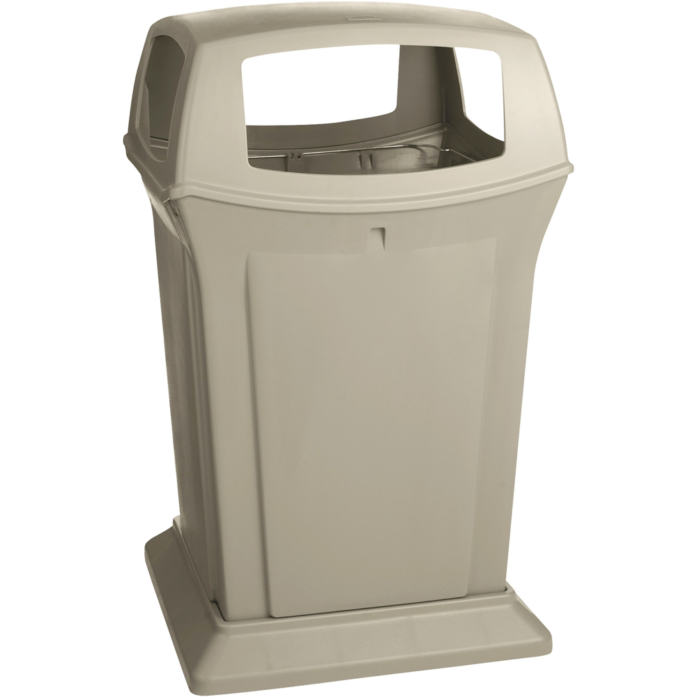 Rubbermaid Ranger Trash Can - 45 Gallon, 4-Way, Beige | OfficeSupply.com