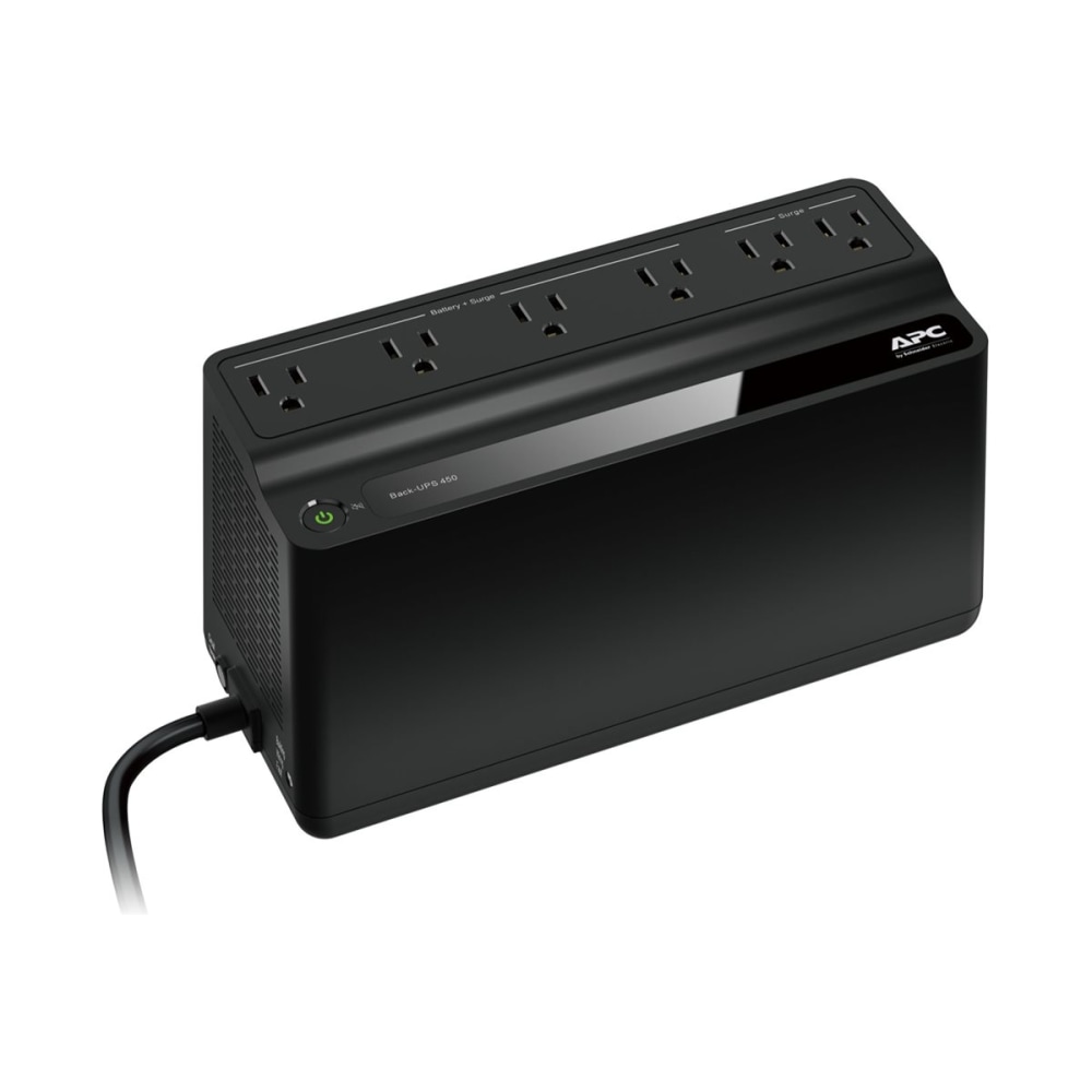 APC Back-UPS BN450M Battery Backup, 6 Outlet, 450VA/255W | OfficeSupply.com