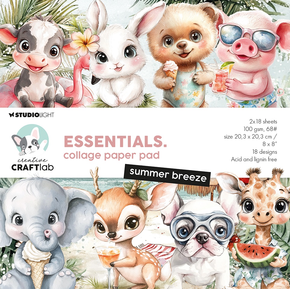 Studio Light Essentials Collage Paper Pad 8"X8" 36 Sheets ...