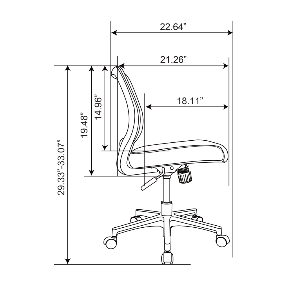 Adley Mesh/Fabric Low-Back Task Office Chair, Black, BIFMA Compliant ...