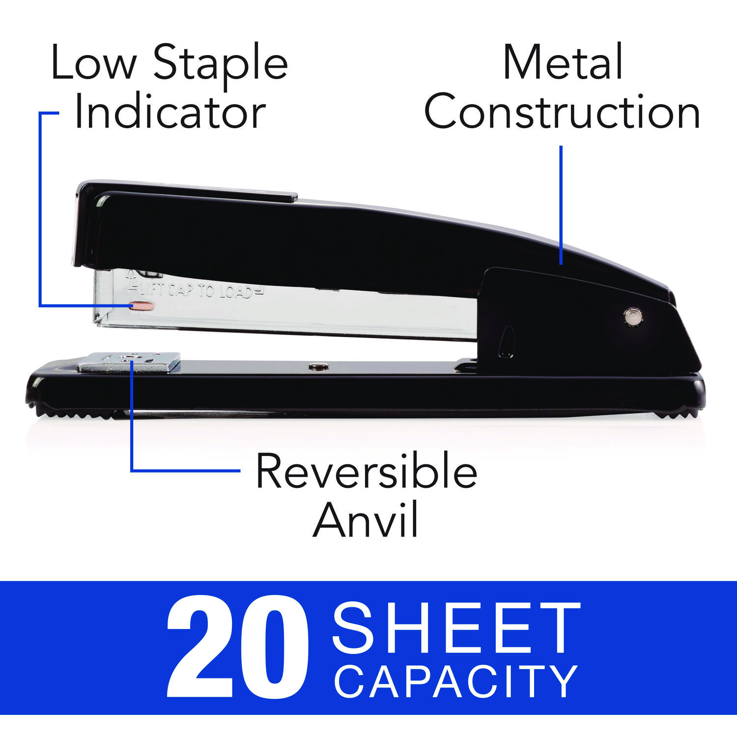 Swingline Commercial Desk Stapler, 20 Sheets Capacity, Black ...