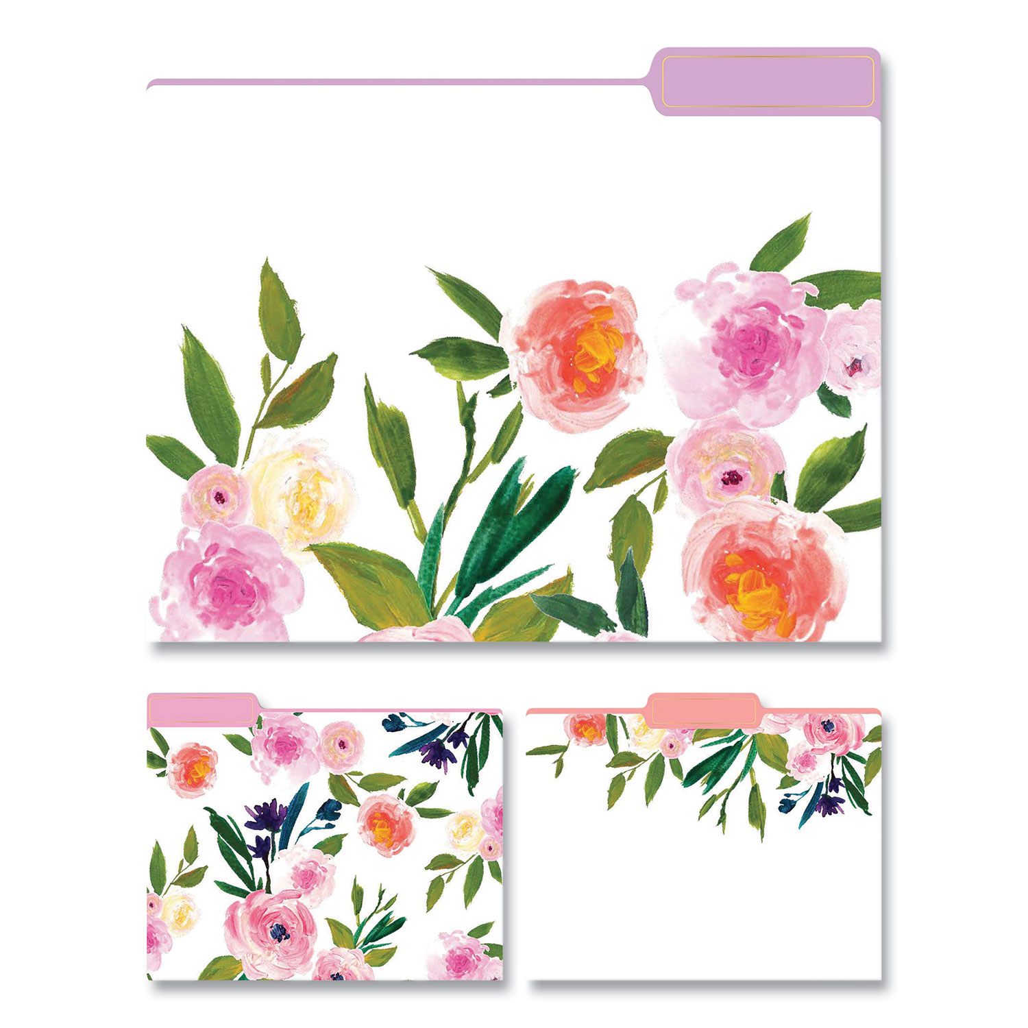 Eccolo Fashion File Folders, 1/3-Cut Tabs, Letter Size, Floral ...