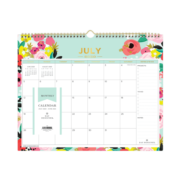 Day Designer for Blue Sky Academic Monthly Wall Calendar, 15" x 12 ...