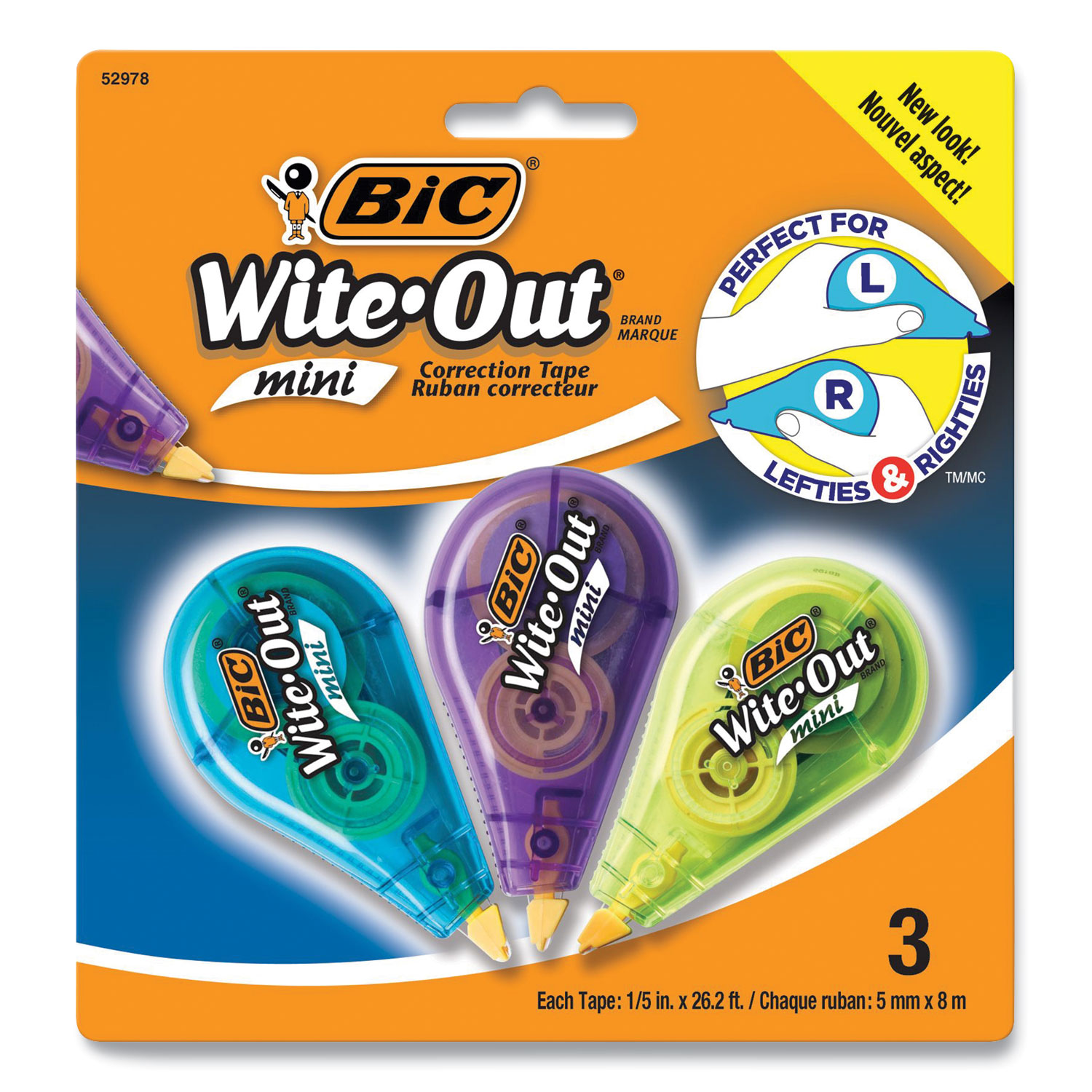 BIC Wite-Out Brand Mini Correction Tape, Non-Refillable, 0.2" x 314.4 ...