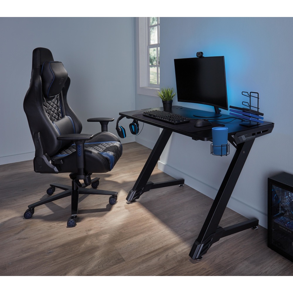 RS Gaming Davanti Vegan Leather High-Back Gaming Office Chair, Black ...