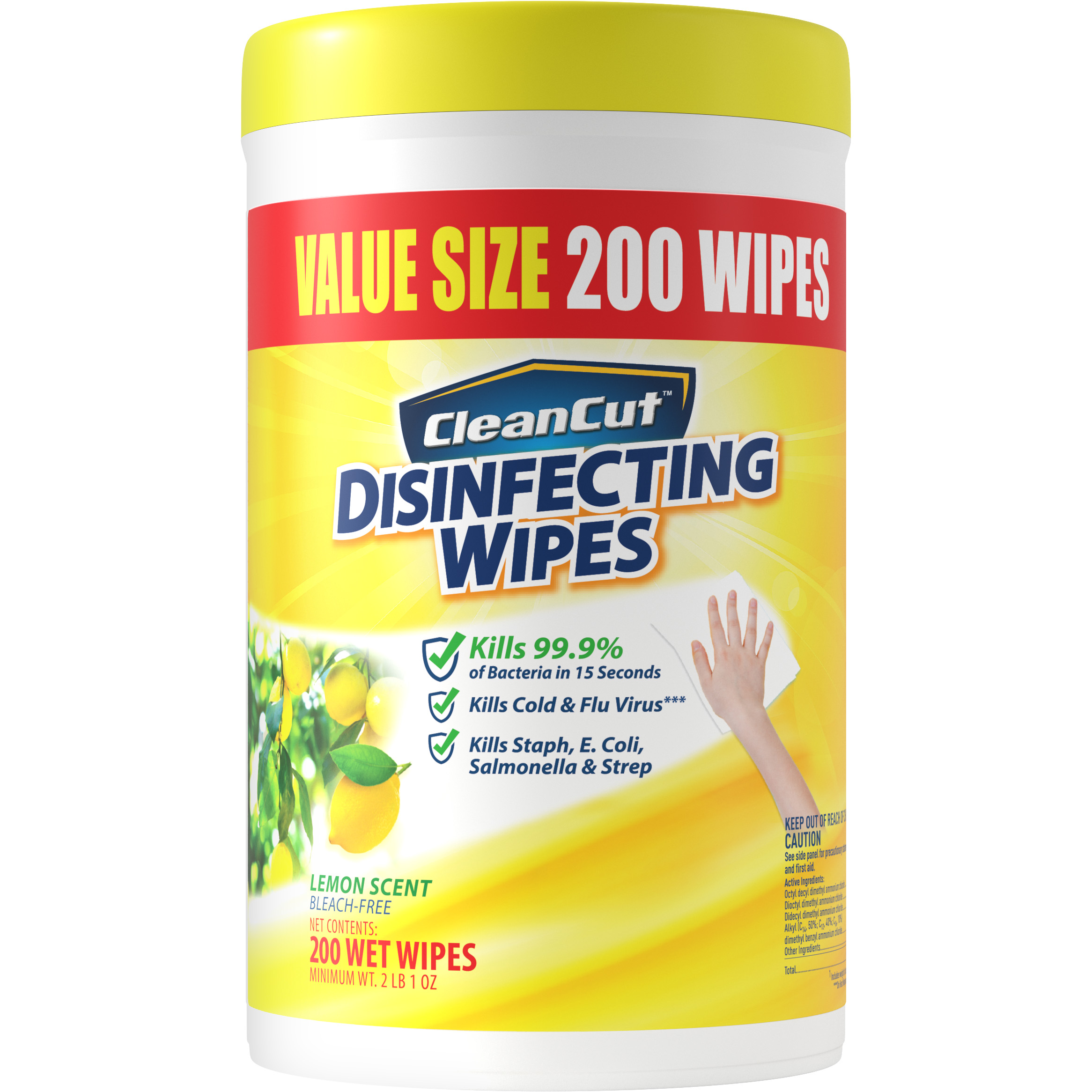 Clean-Cut Disinfecting Wipe Lemon Scent, 200 Sheets/Canister, Pallet of ...