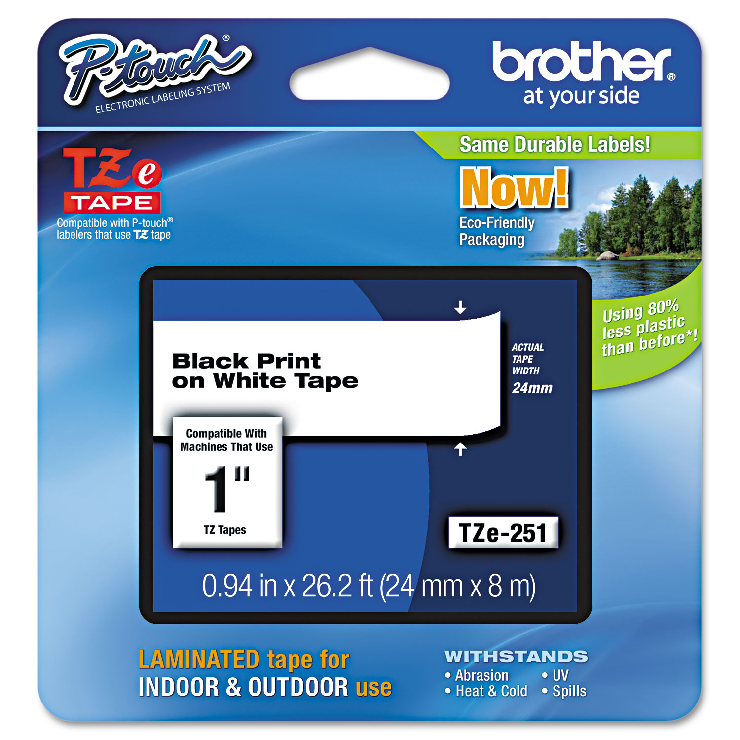 Brother P Touch Tze Standard Adhesive Laminated Labeling Tape 094 X