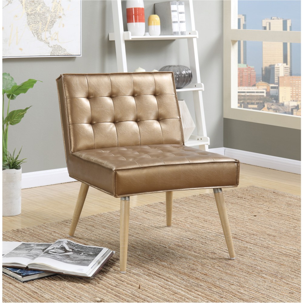 Ave Six Amity Tufted Accent Chair, Sizzle Copper/Light Brown/Gold ...