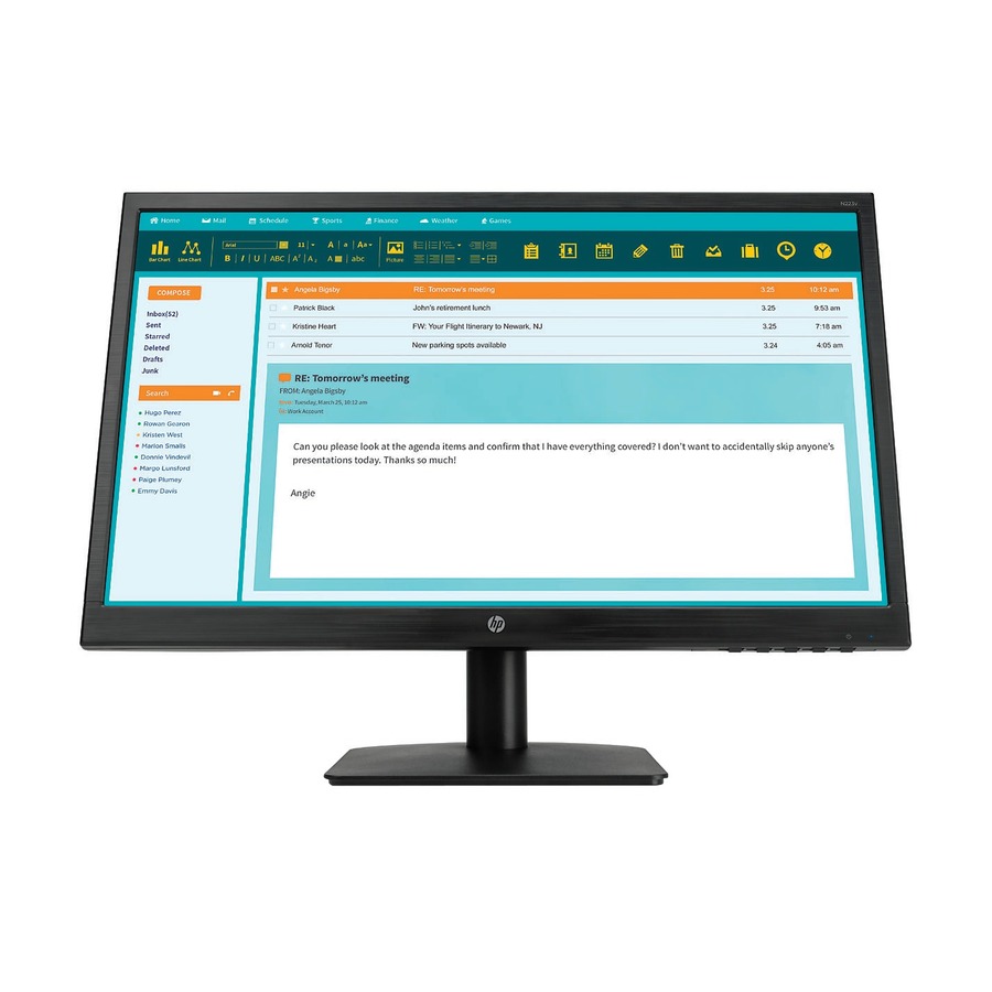 HP N223 21.5" Full HD WLED LCD Monitor - 16:9 - Black | OfficeSupply.com