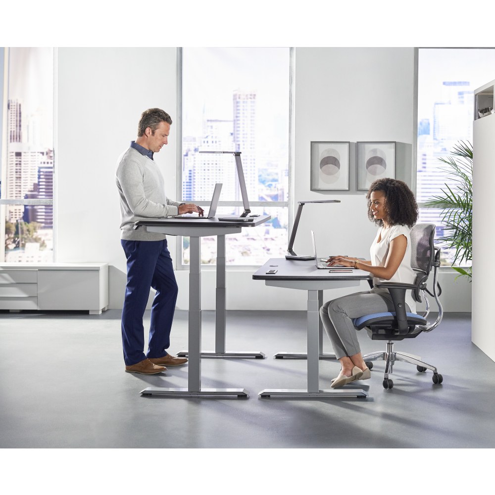 WorkPro Electric 60"W Height-Adjustable Standing Desk with Wireless ...