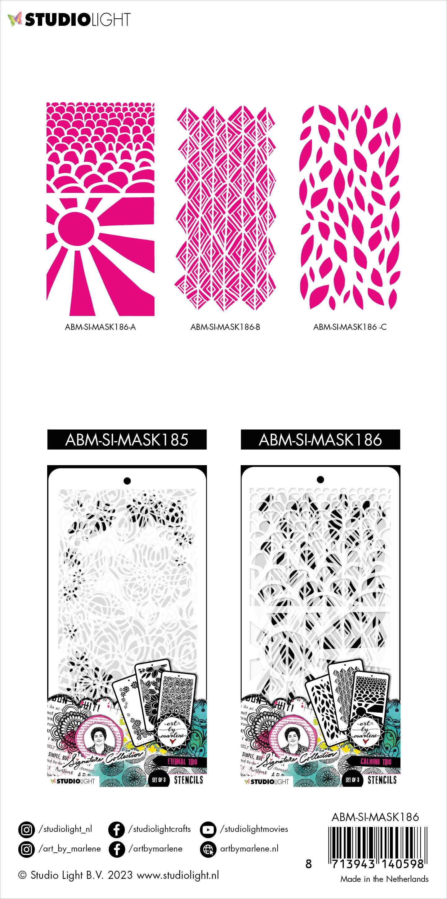 Art By Marlene Calming Trio 4.33"X8.38" Stencil | OfficeSupply.com