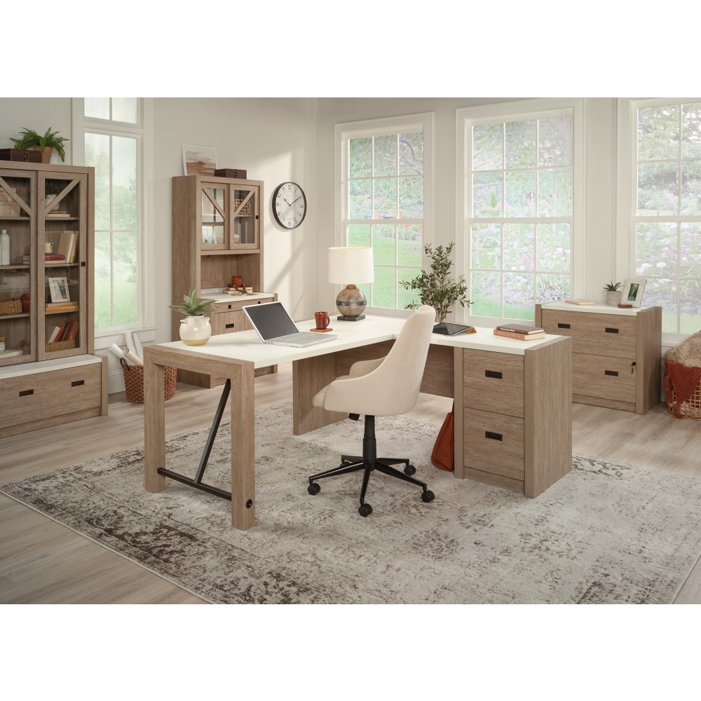 Sauder Dixon City 33"W Computer Desk Cabinet With Storage, Brushed Oak ...