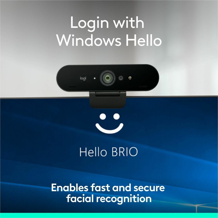 Logitech Brio 4K Webcam for Business, biometrics login with Windows ...