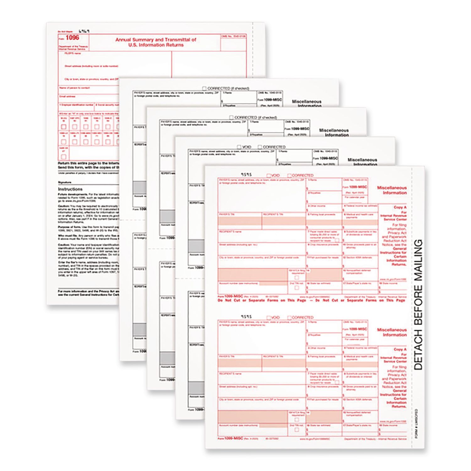 Adams 4-Part 1099-MISC Tax Forms with Tax Forms Helper, Fiscal Year ...