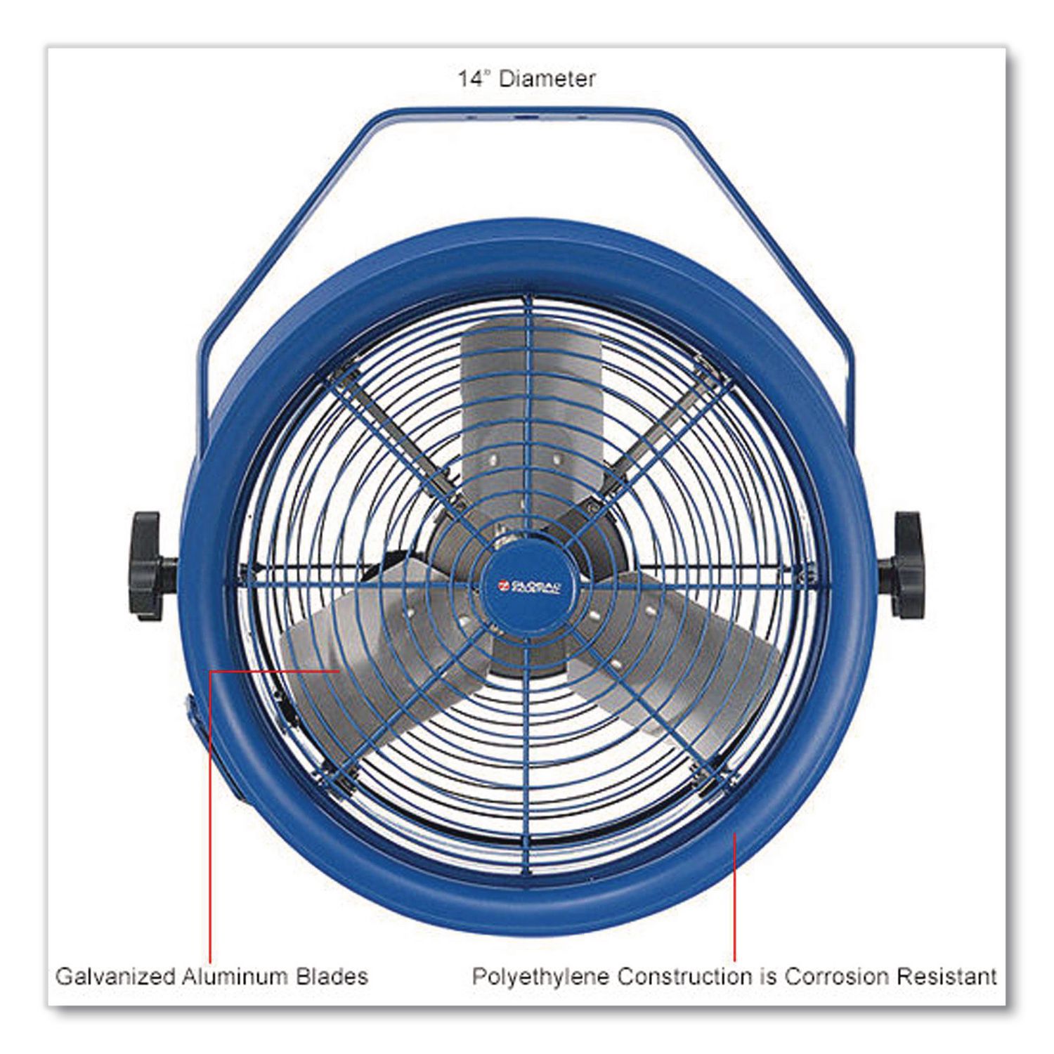 Global Industrial High Velocity Drum Fan with Yoke Mount, 14", 1 Speed ...