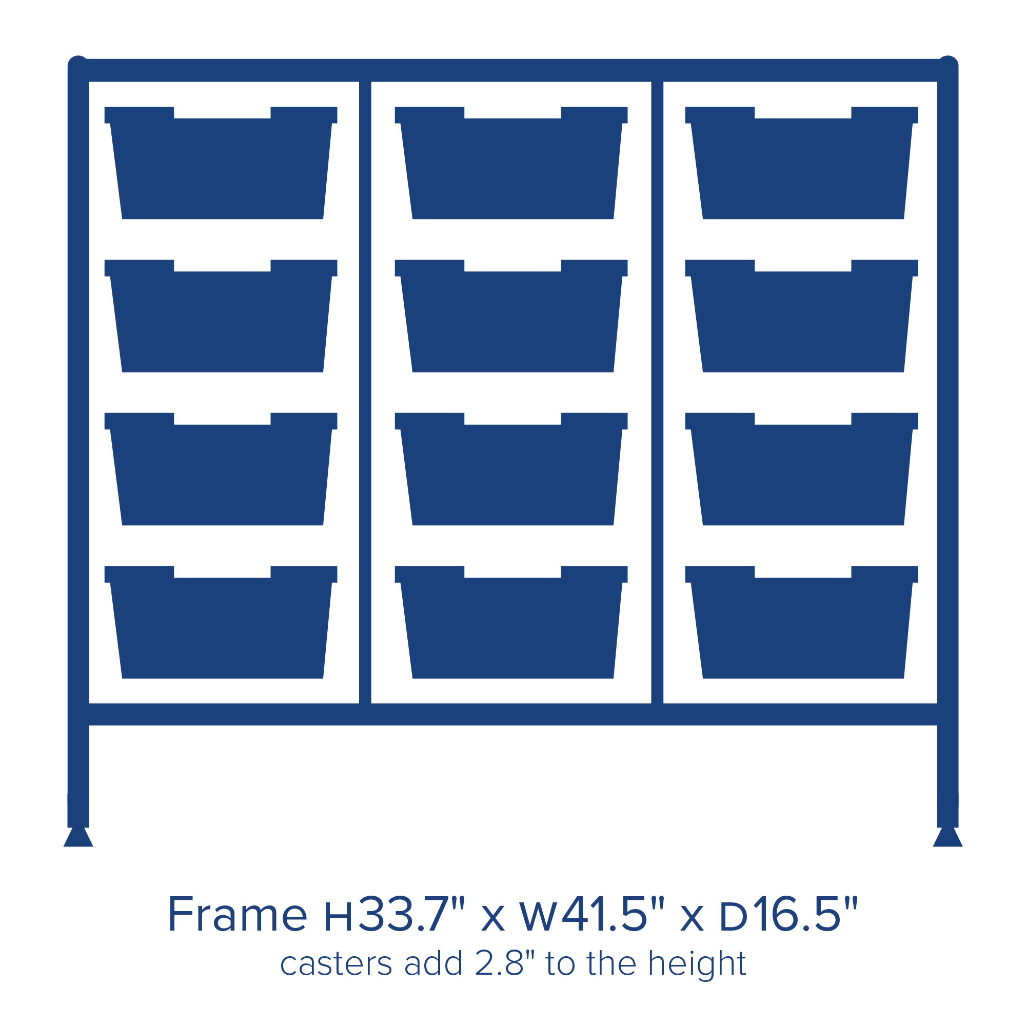 Dynamis Triple Cart Set 7 Silver (44) with 3" 2 Braked Casters ...