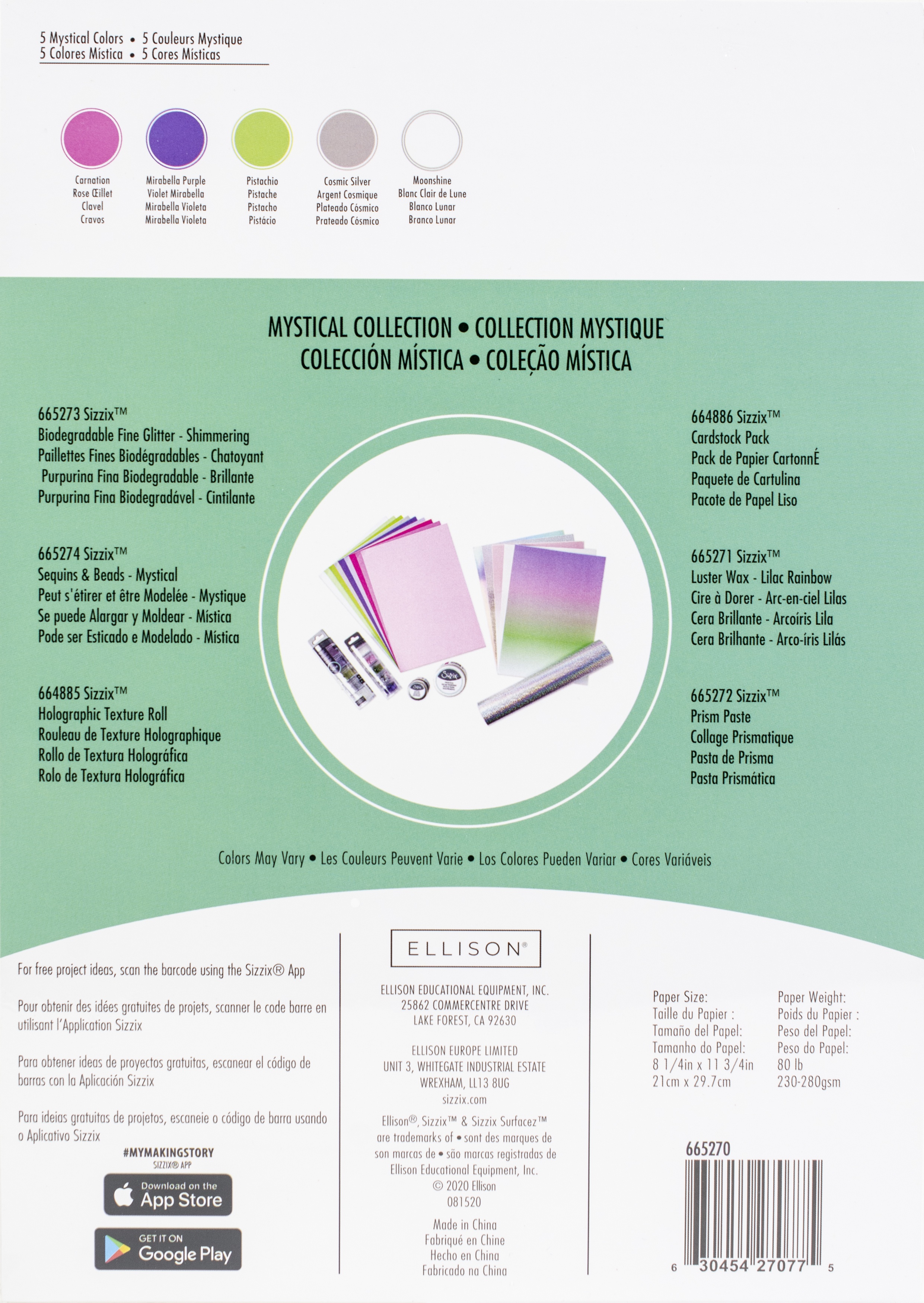 Sizzix Surfacez Opulent Cardstock Pack 8"X11.5" 50/Pkg | OfficeSupply.com