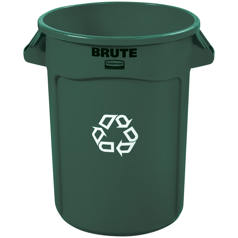 Rubbermaid Brute Recycling Container - 32 Gallon, Green | OfficeSupply.com