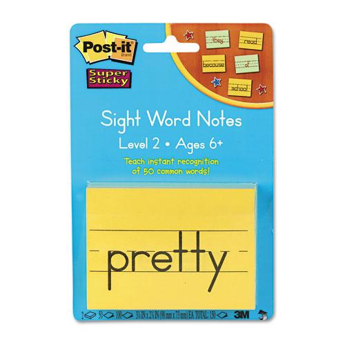 Post-it Super Sticky Sight Word Notes for Kids, 3 x 4, Two 150-Sheet ...
