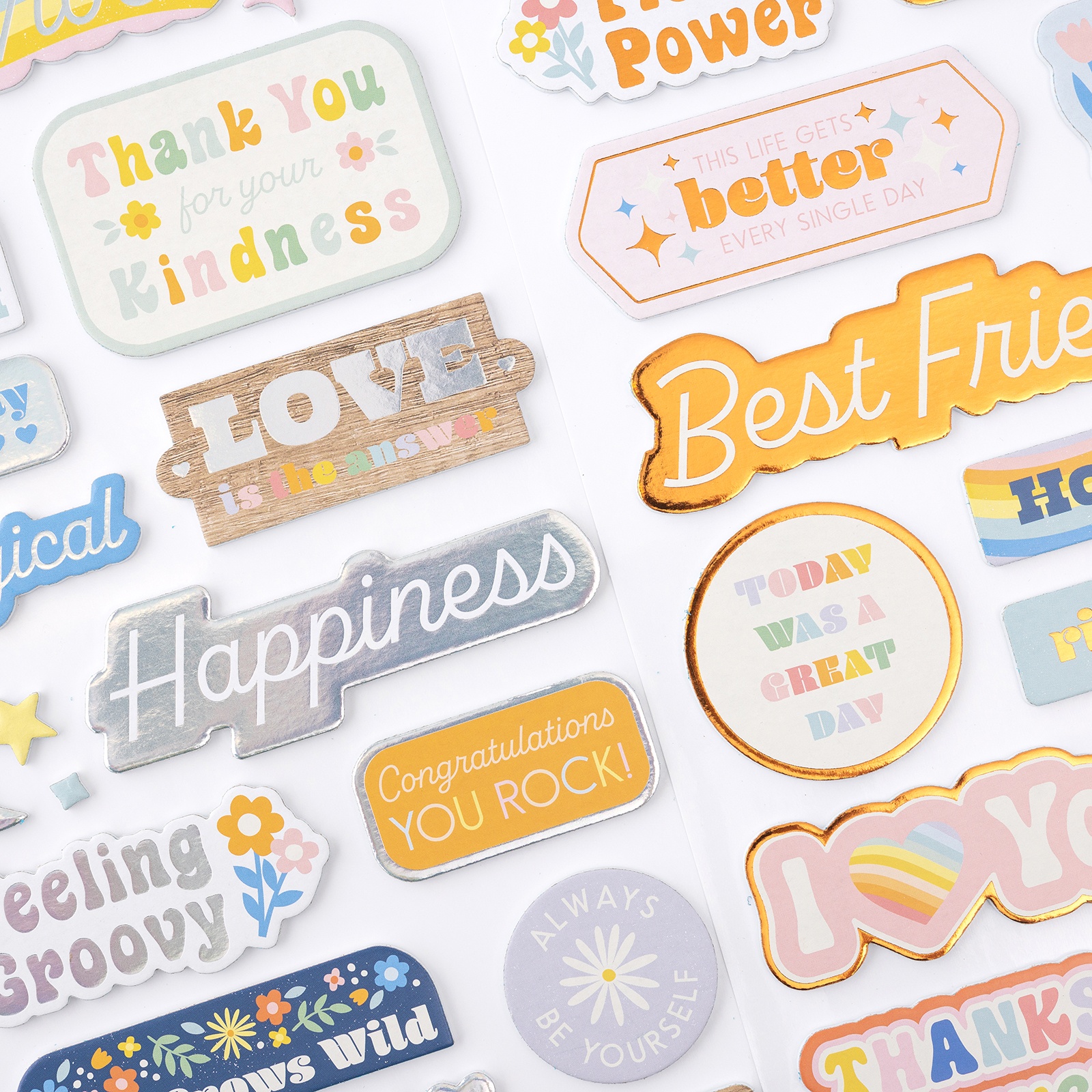 Jen Hadfield Flower Child Thickers Stickers 47/Pkg | OfficeSupply.com