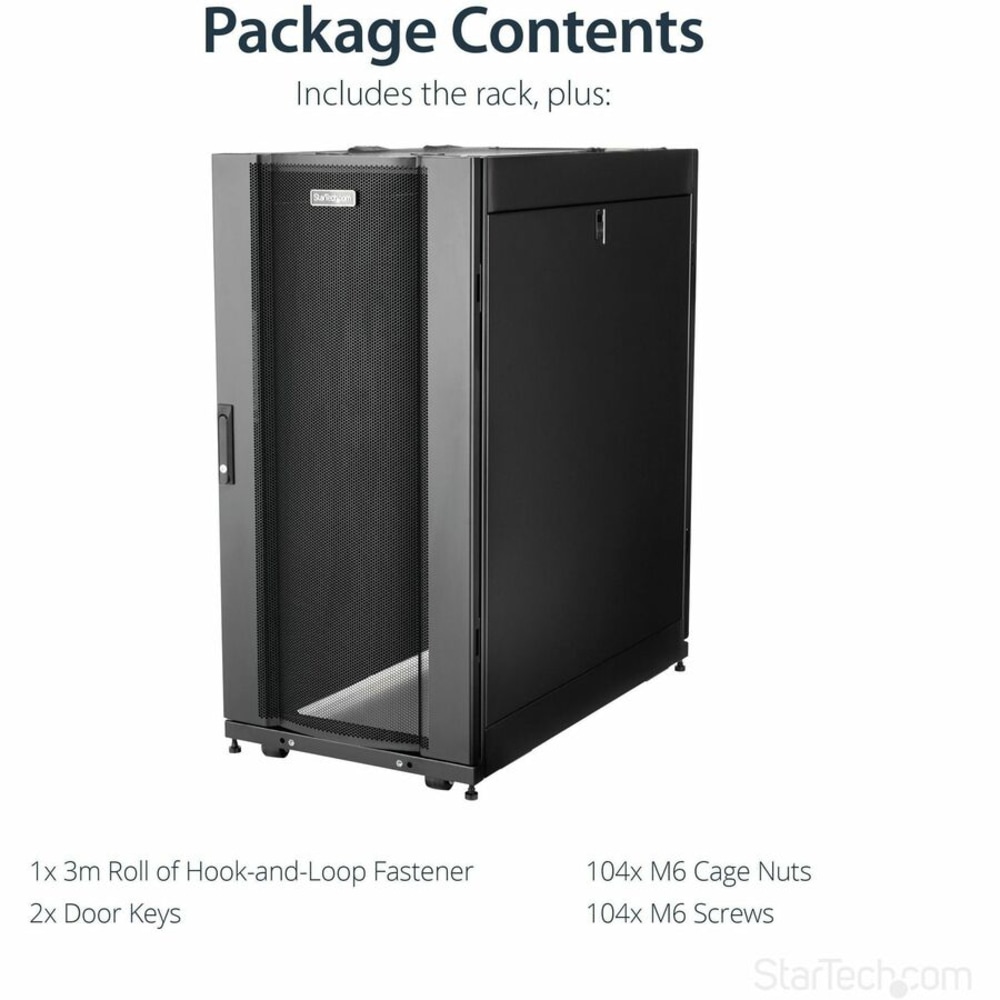 StarTech.com 25U Server Rack Cabinet - 37 in. Deep Enclosure - Network ...