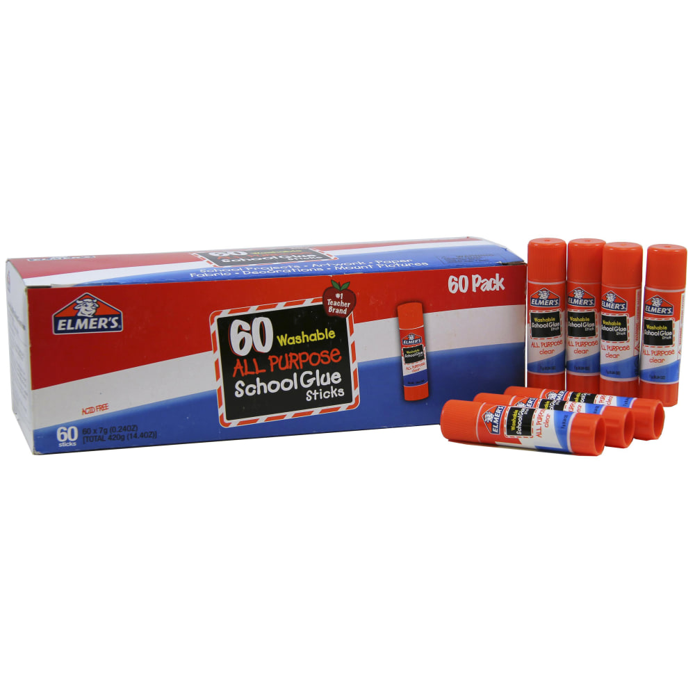 Elmer's Glue Stick Classroom Pack, 14.4 Oz, Pack Of 60 | OfficeSupply.com