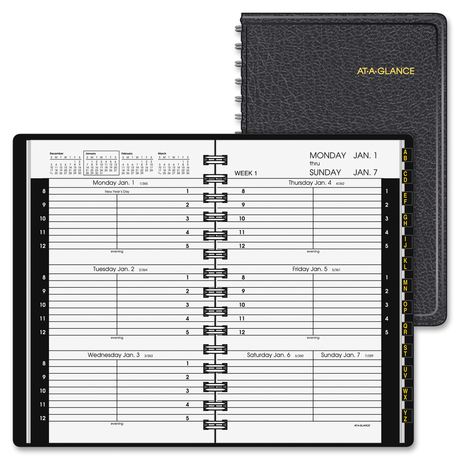 At-A-Glance Weekly Appointment Book with Tabbed Telephone/Address ...
