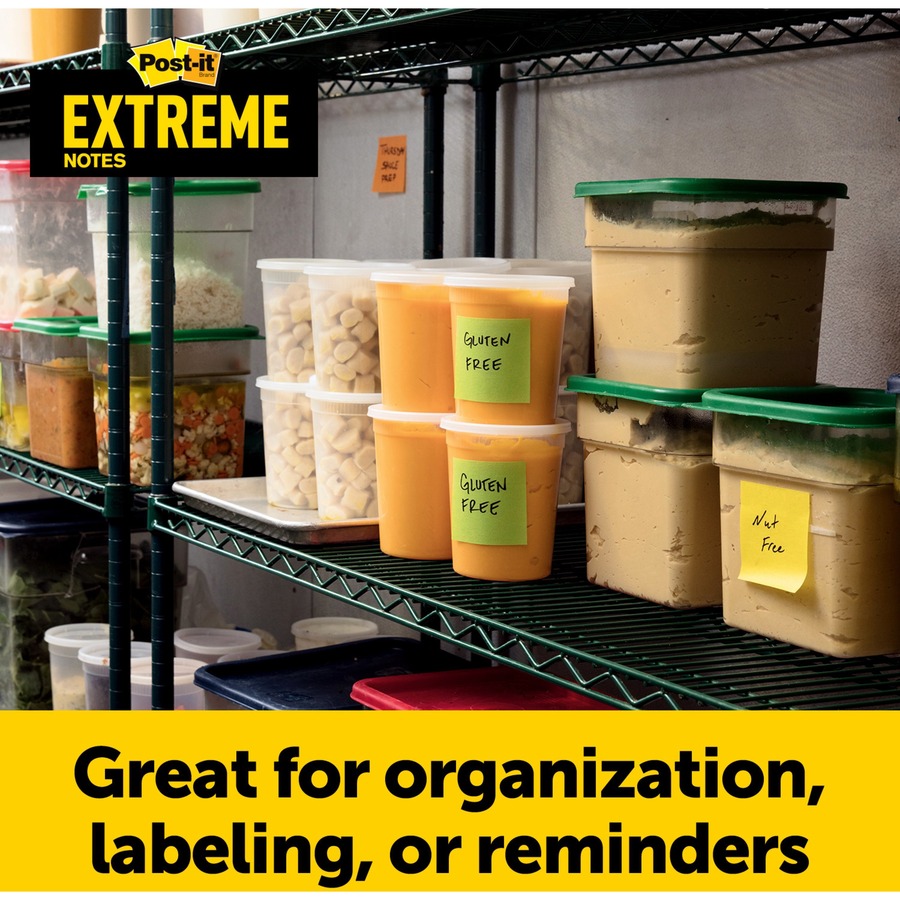 Post-it Extreme Notes Water-Resistant Self-Stick Notes, 3" x 3 ...