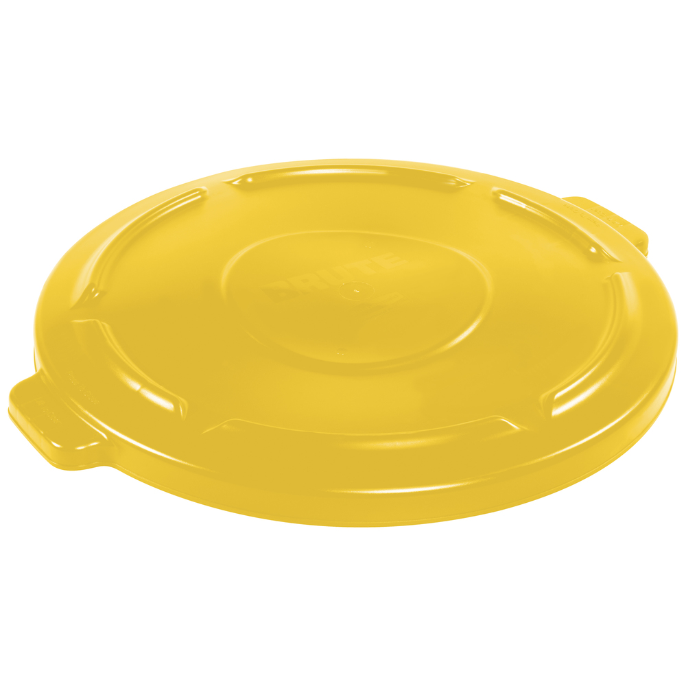 Rubbermaid Brute Flat Trash Can Lid - 44 Gallon, Yellow | OfficeSupply.com
