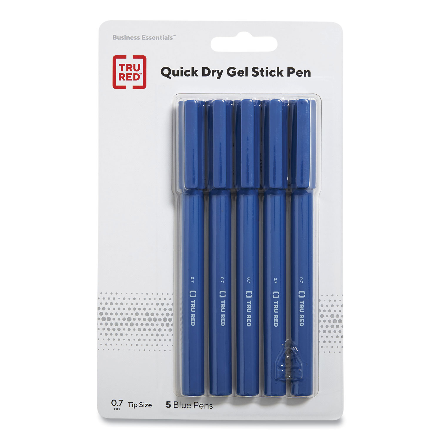 TRU RED Quick Dry Gel Pen, Stick, Medium 0.7 mm, Blue Ink, Blue Barrel ...