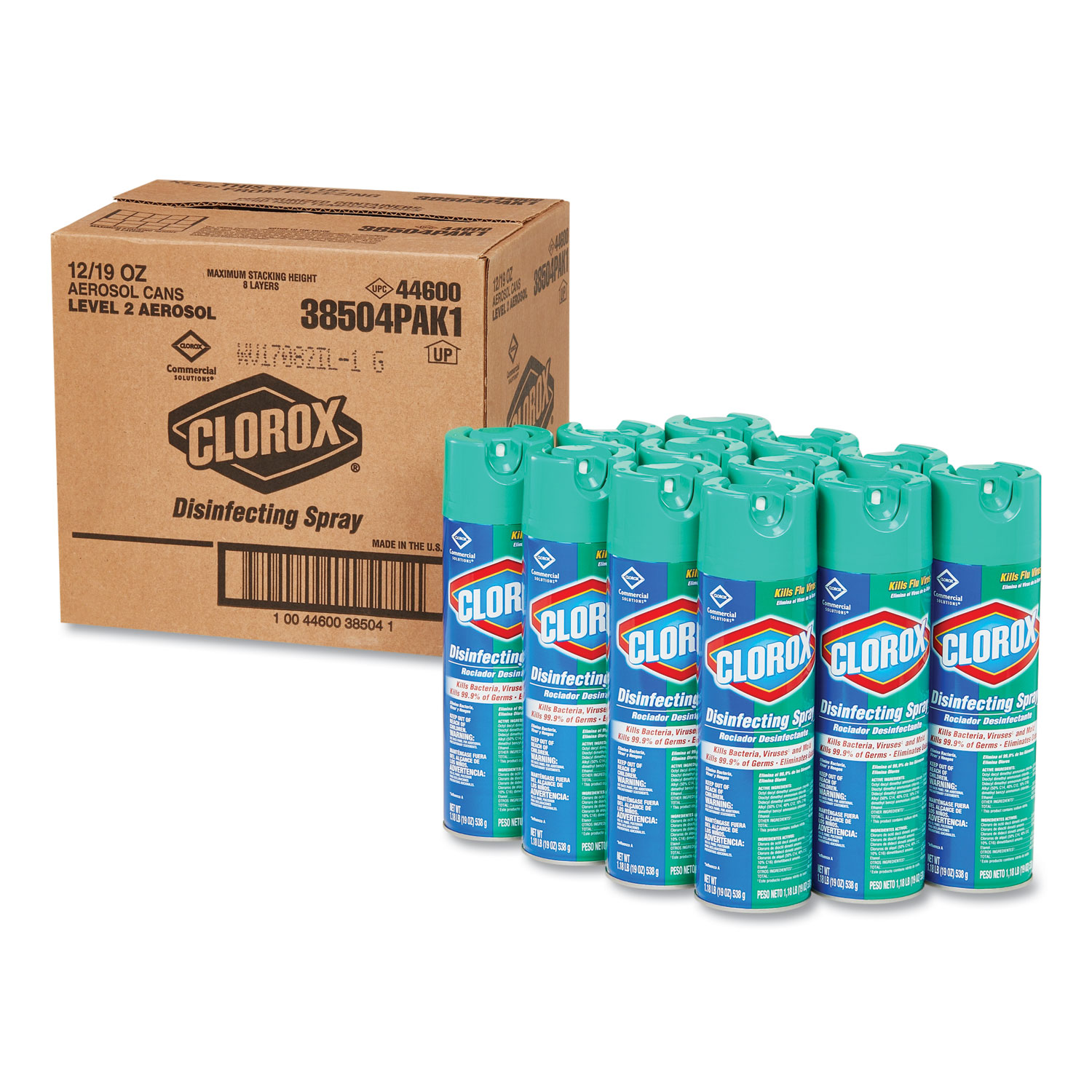 Clorox Disinfecting Spray, Fresh, 19 oz Aerosol Spray, 12/Carton ...