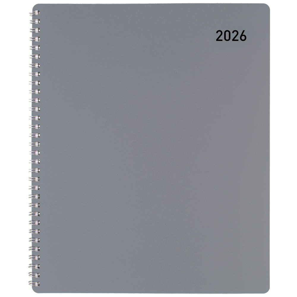 Monthly Planner, 8 1/2" x 11", Silver, January 2026 to December 2026 ...