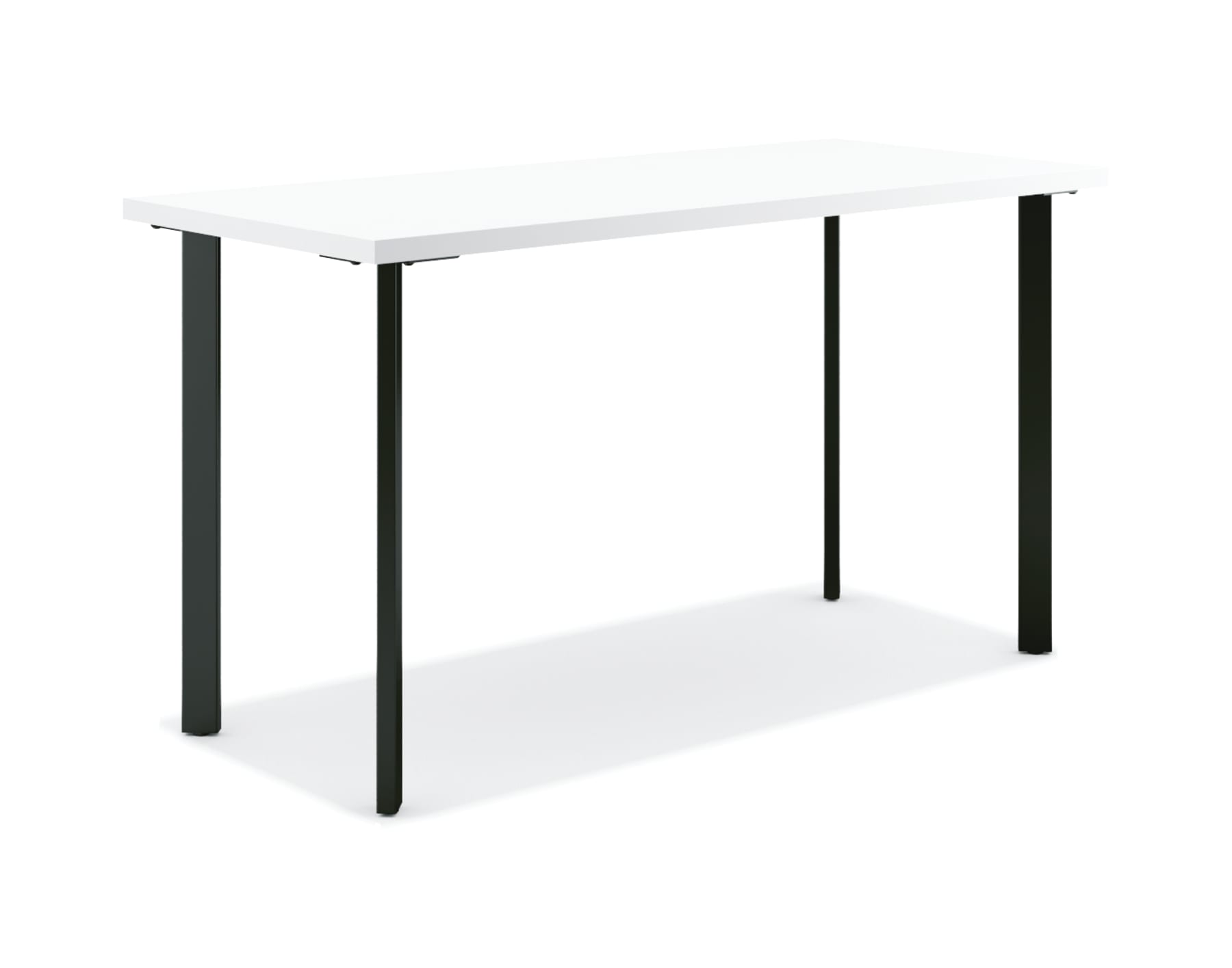 HON Coze Table Desk | 54"W x 24"D | Designer White Laminate | Black Leg ...