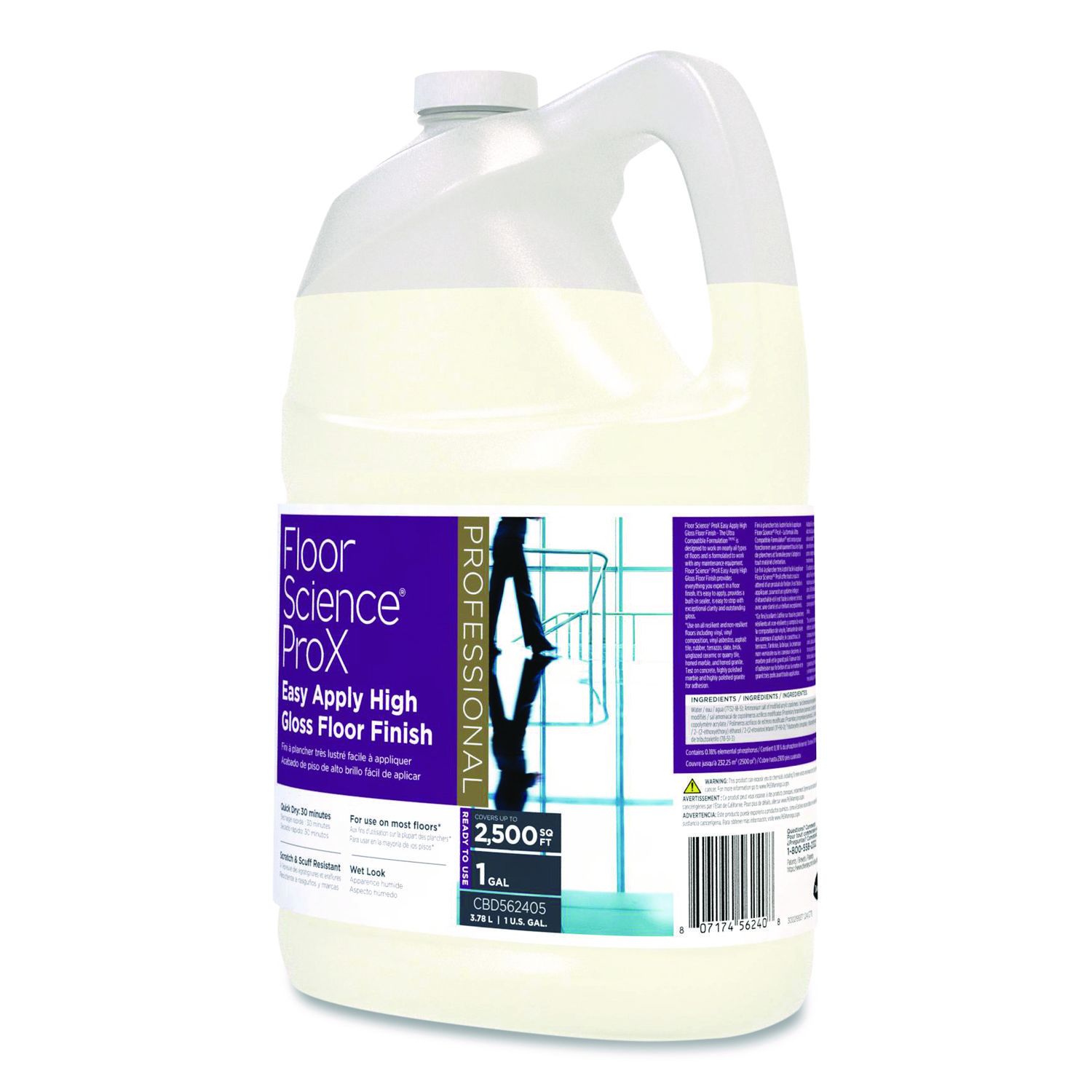 Diversey Floor Science ProX Easy Apply High Gloss Floor Finish, 1 gal ...