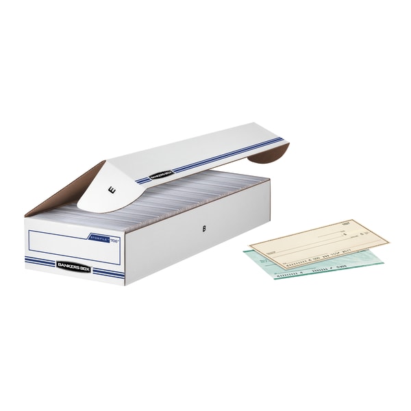 Bankers Box Stor/File Check/Deposit Slip Storage Box With Flip-Top ...