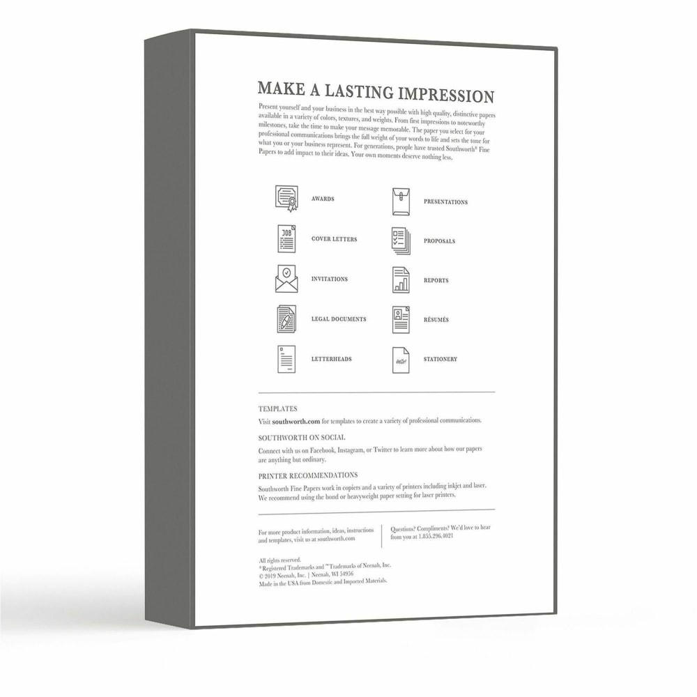 Southworth 31-620-10 Inkjet Or Laser Bond Paper, 1 Ream, Letter Size ...