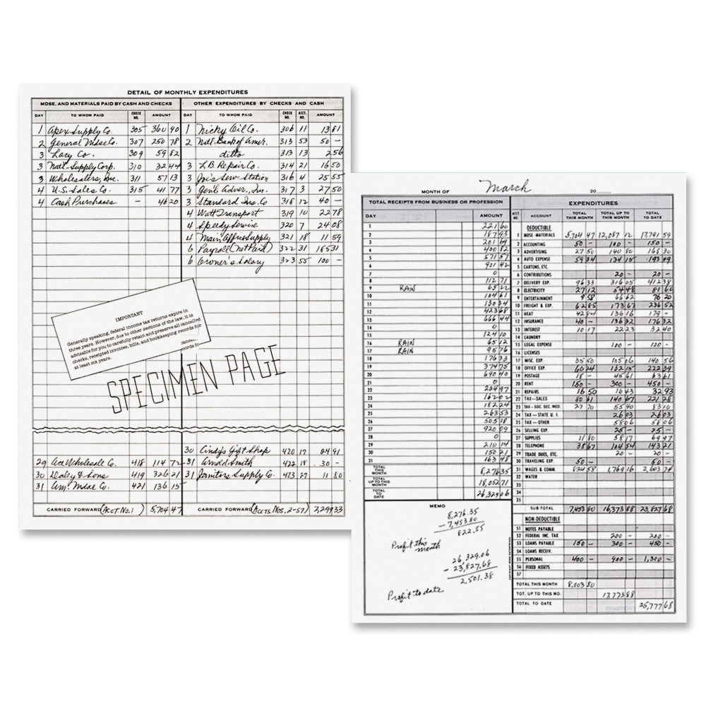 Dome Simplified Monthly Bookkeeping Record, 4 Column Format, Tan Cover ...