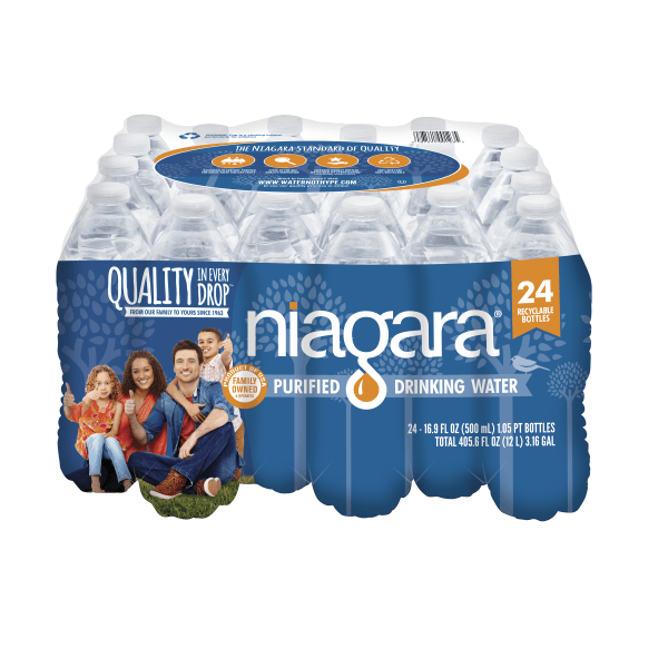 Niagara Purified Drinking Water Bottles, 16.9 Fl Oz, Pack Of 24 Bottles ...
