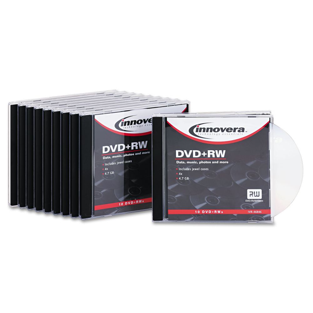 Innovera DVD RW Rewritable Disc 4 7 GB 4x Slim Jewel Case Silver