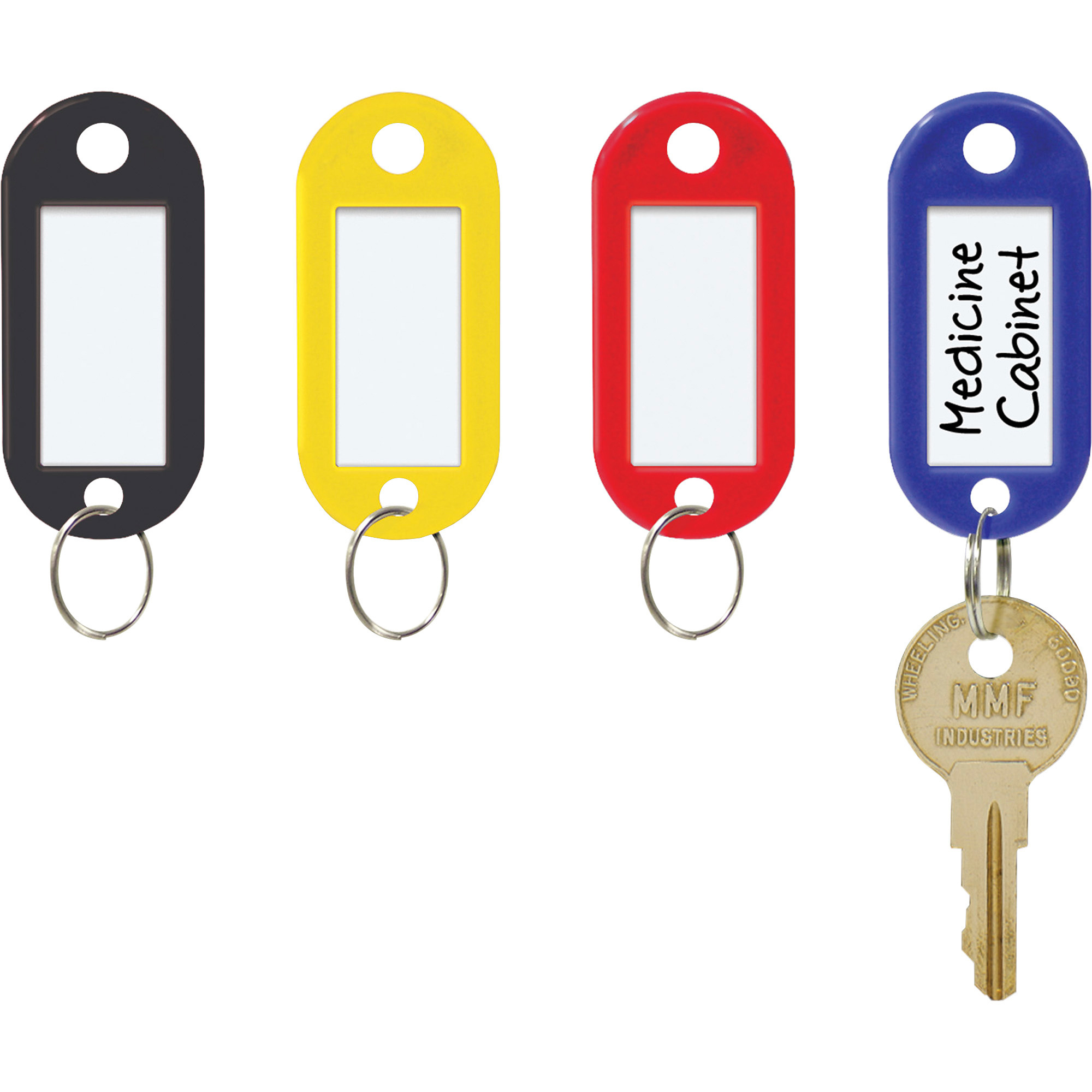 MMF Industries Color-Coded Key Tags with Label Window, Plastic, 2 x 7/8 ...