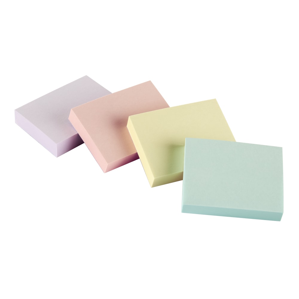 Sticky Notes, With Storage Tray, 1-1/2" x 2", Assorted Pastel Colors ...