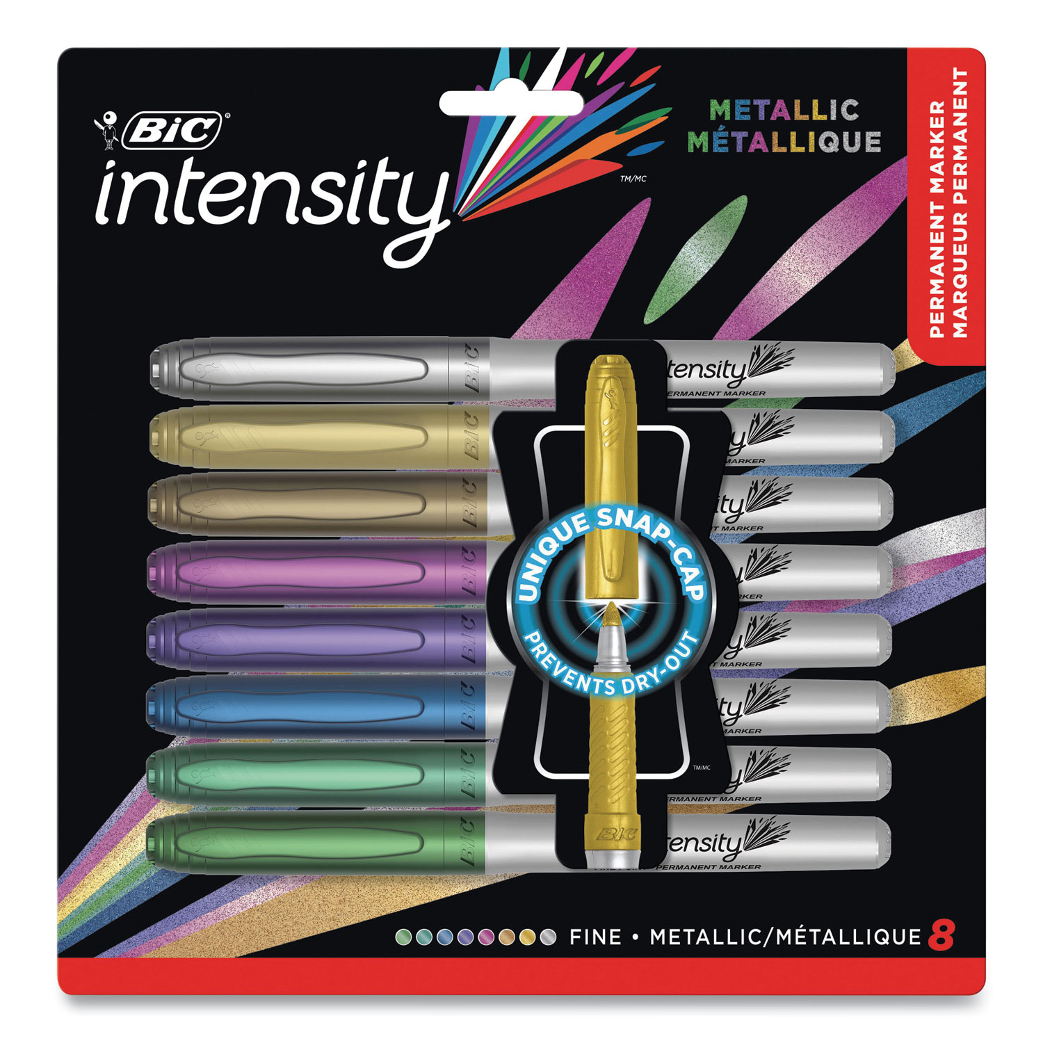 BIC Intensity Fine Tip Permanent Marker, Fine Bullet Tip, Assorted ...