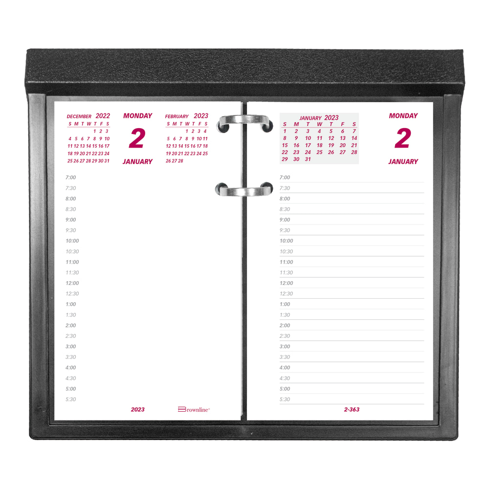 Brownline Daily Calendar Refill 6 X 3 1 2 Burgundy White January