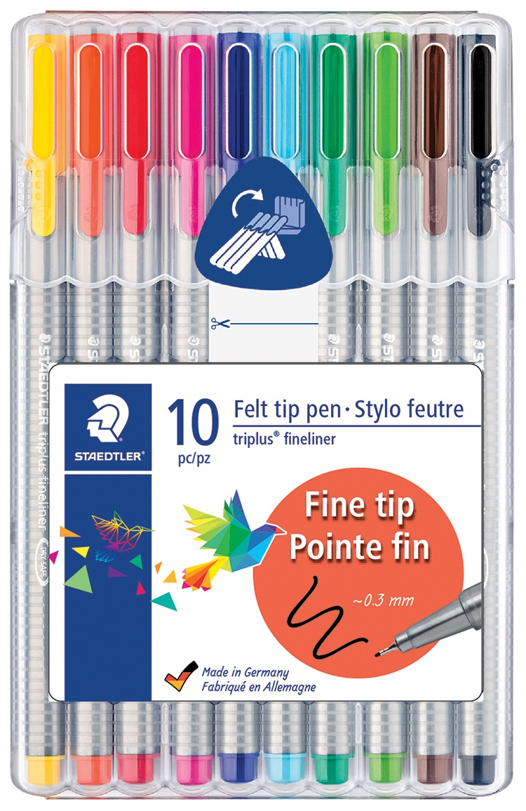 Staedtler Triplus Fineliner Pens 10/Pkg | OfficeSupply.com