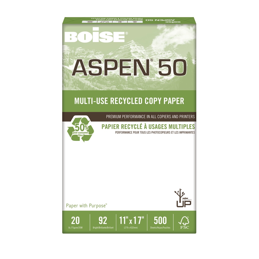 Boise ASPEN 50 Multi-Use Paper, Ledger Size (11" x 17"), 92 (U.S ...