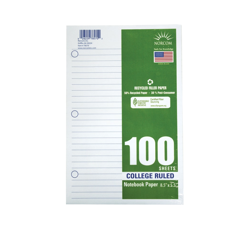 Filler Paper 8 1 2 X 5 1 2 100 Count College Ruled 15 lb filler-paper-8-1-2-x-5-1-2-100-count-college-ruled-15-lb