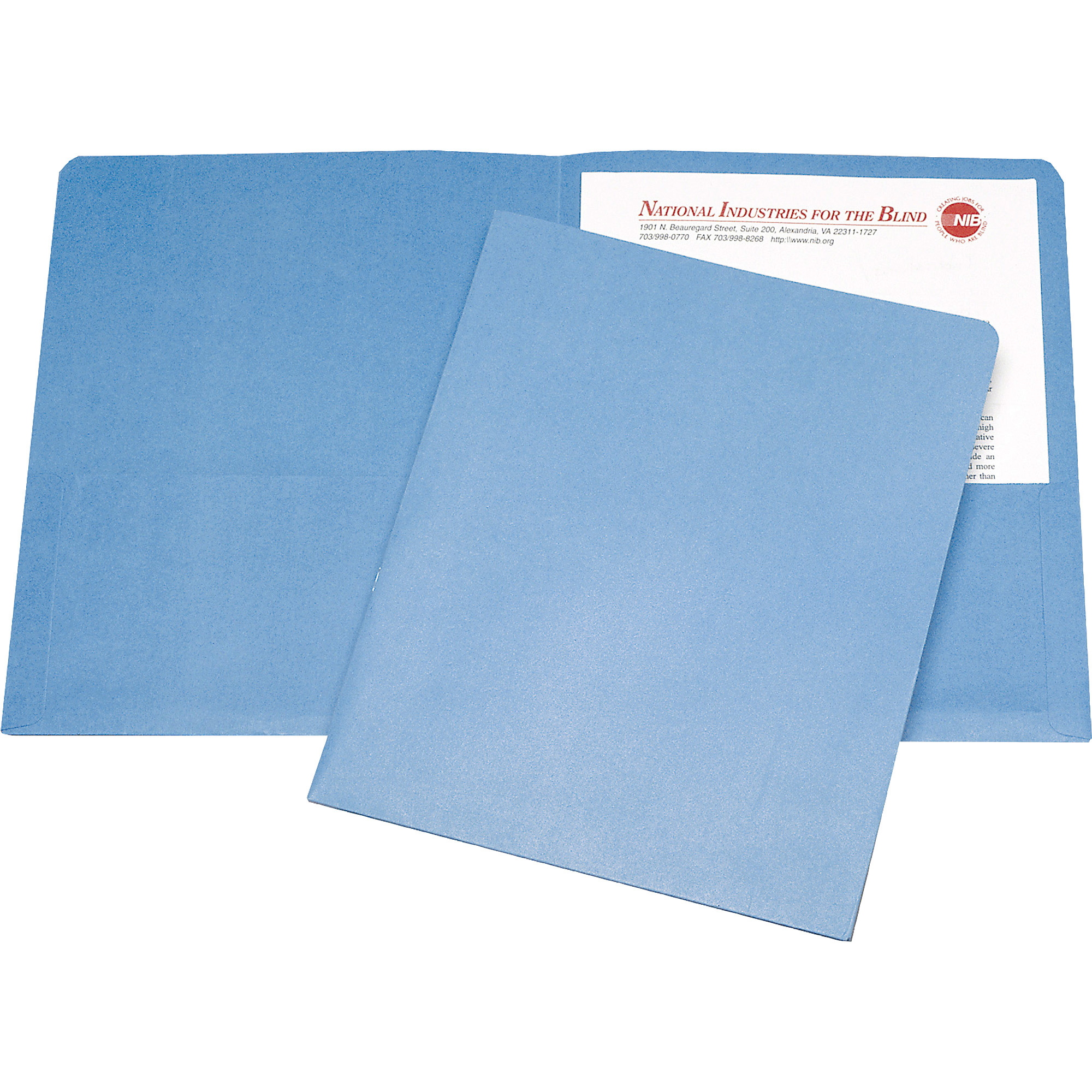 Skilcraft Light Blue Two Pocket Folders | OfficeSupply.com