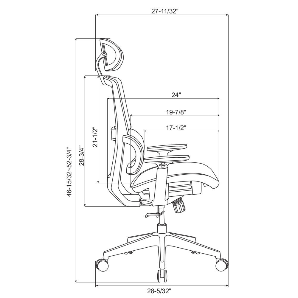 Radano Mesh High-Back Executive Office Chair, Black, BIFMA Compliant ...