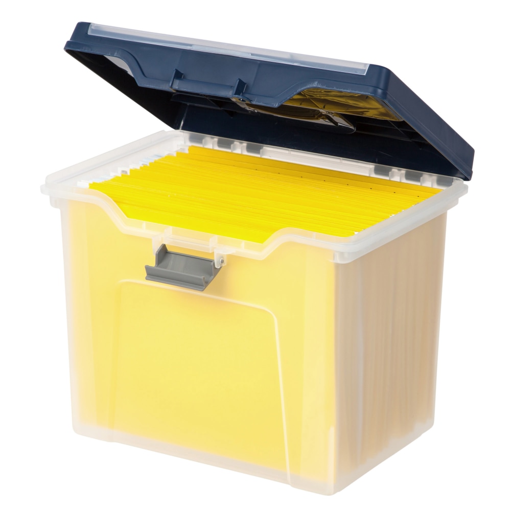 Mobile File Box, Large, Letter Size, 11-5/8"H x 13-13/6"W x 10"D, Clear ...